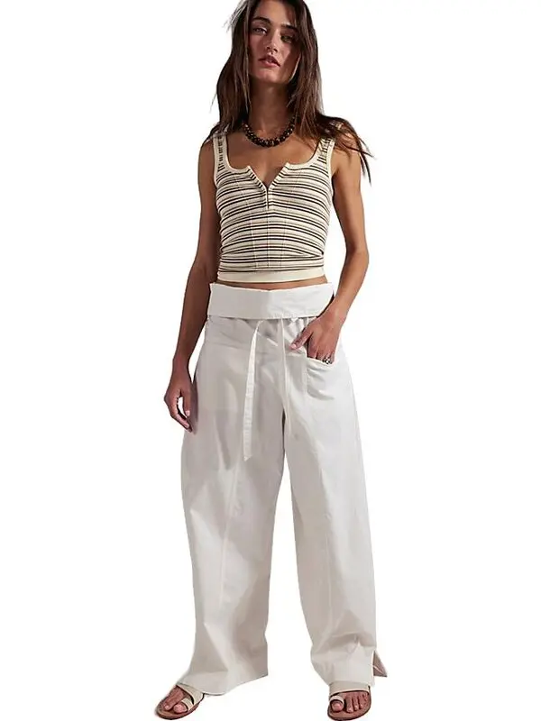 Free People Fisherman Drawcord Pull-on Pants - Snow White