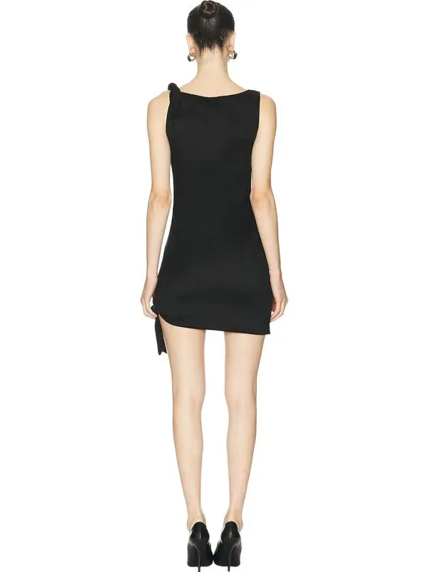 Atlein Knot Detail Mini Dress - Black