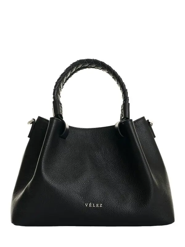 VELEZ Alessia Leather Crossbody Bag - Black