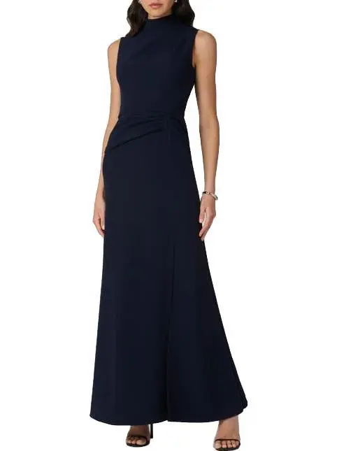 Shoshanna Annelise Stretch Crepe Gown - Navy Multi