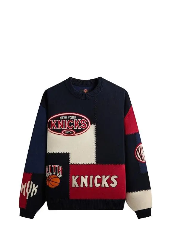 Kith X New York Knicks Patchwork Crewneck Sweatshirt - Nocturnal