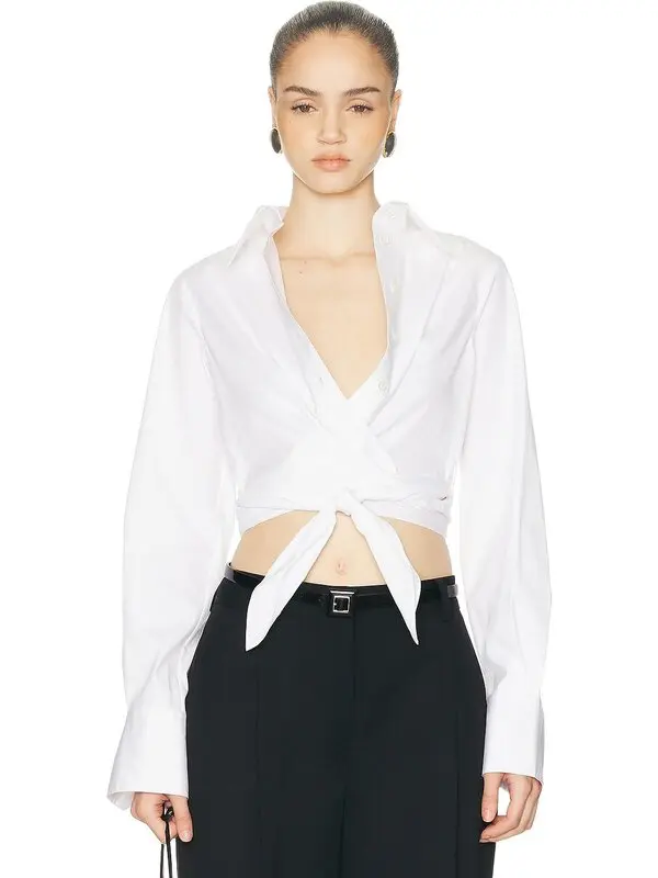 Monse Crisscross Tie Shirt - White