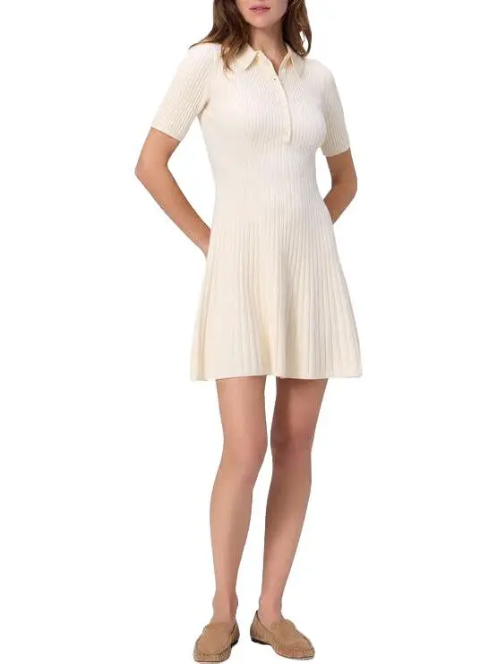 Paige Olie Rib Polo Sweater Dress - Ecru
