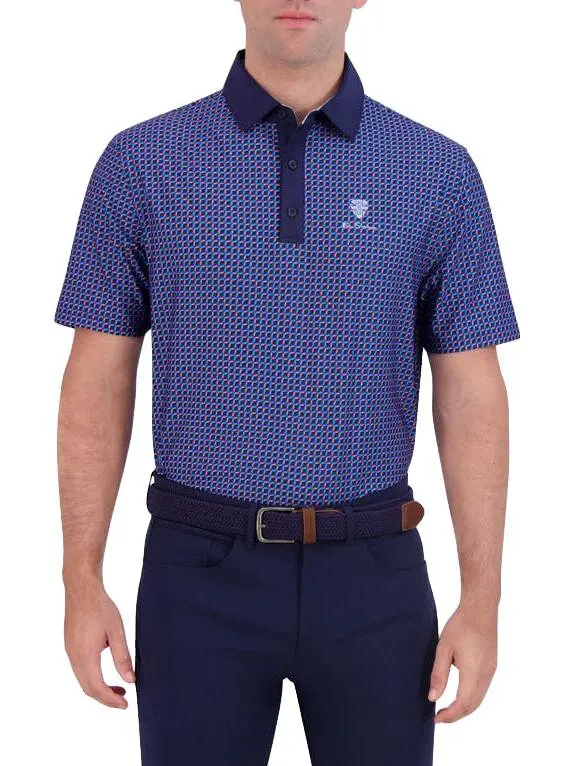 Ben Sherman Retro Geo Performance Golf Polo - Coral