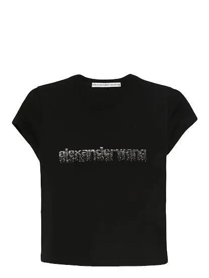 Alexander Wang Hotfix Graphic Baby Tee - Black