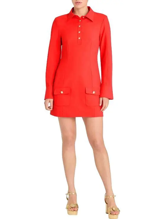 Cinq À Sept Lea Long Sleeve Mini Shirtdress - Bisou