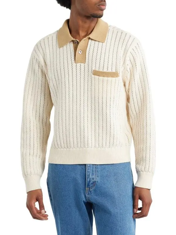 Obey Jasper Polo Sweater - Unbleached Multi