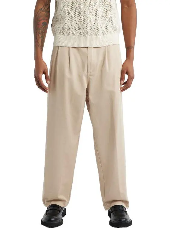 Obey Foster Pleated Twill Pants - Cement