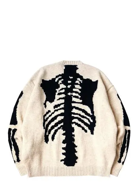 Kapital 5g Wool Bone Crewneck Sweatshirt - Natural