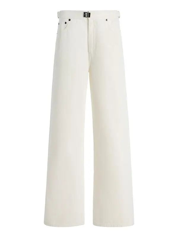 Still Here Buckle Mid-rise Jeans - White
