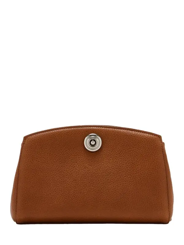 LIFFNER Push-lock Leather Clutch - Brown