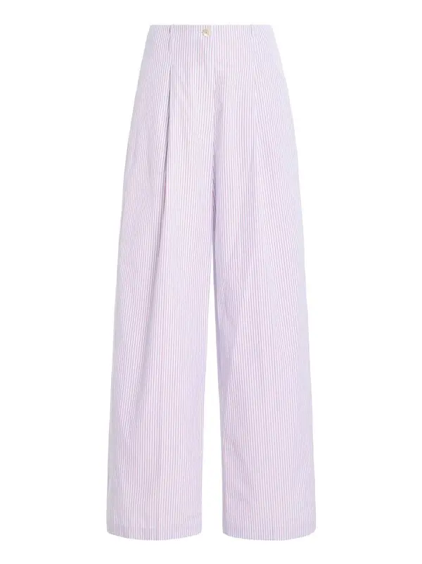 RÙADH The Dean Striped Cotton Pants - Red