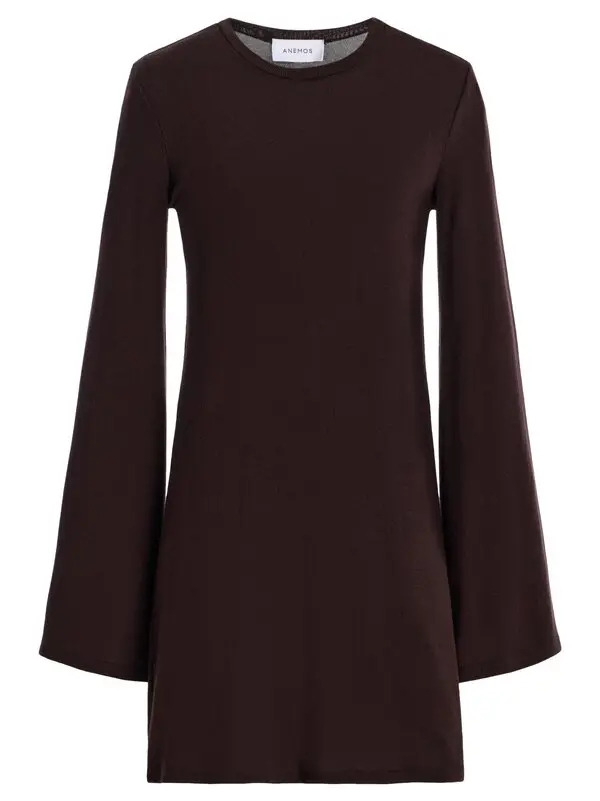 ANEMOS Bell Sleeve Knit Mini Dress - Brown