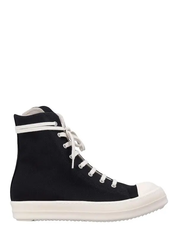 Rick Owens Scarpe Denim High-top Sneakers - Black/milk