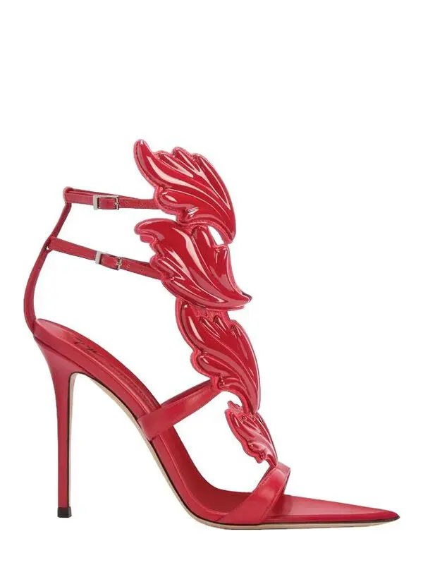 GIUSEPPE ZANOTTI Suede Sandals With Cruel Metalware - Red