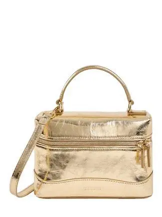 Sandro Tangolino Metallic Leather Vanity Bag - Gold