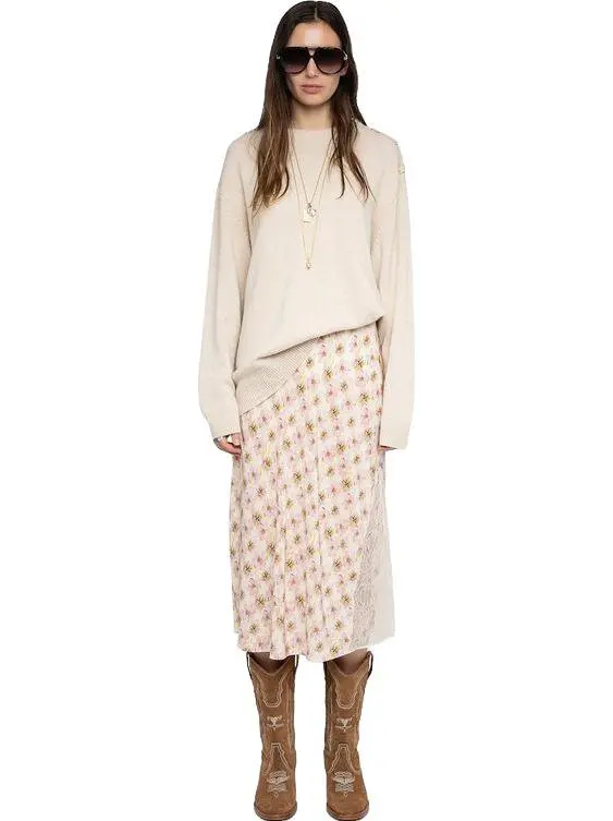 Zadig&Voltaire Jayla Printed Viscose Skirt - Natural