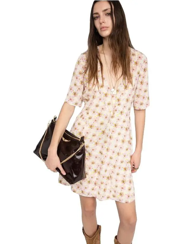 Zadig&Voltaire Rodalas Printed Dress - Natural