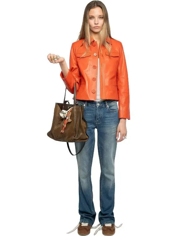 Zadig&Voltaire Liam Leather Jacket - Orange