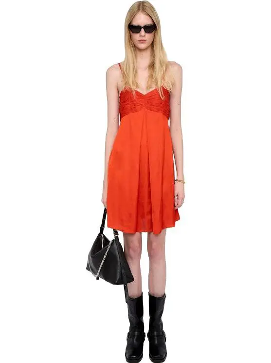 Zadig&Voltaire Rippies Japanese Satin Dress - Orange