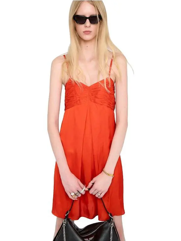 Zadig&Voltaire Rippies Japanese Satin Dress - Orange