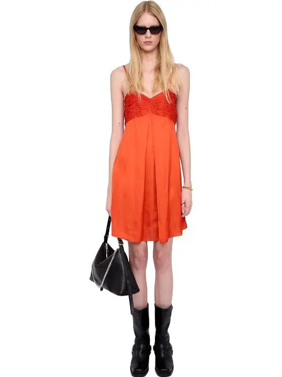 Zadig&Voltaire Rippies Japanese Satin Dress - Orange