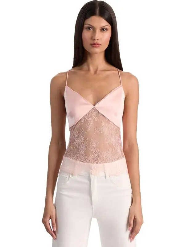 Alice + Olivia Julietta Lace Tank - Neutral