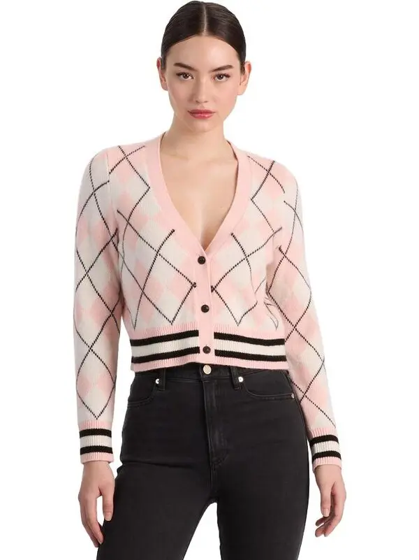 Alice + Olivia Grace Cashmere Cardigan - Pink