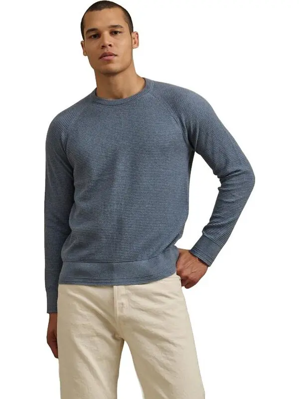 Velvet By Graham & Spencer Augie Cotton-cashmere Thermal Sweater - Natural