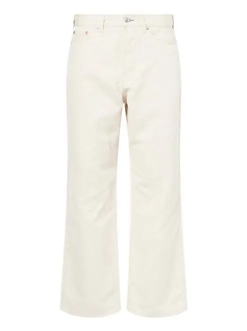 Paul Smith Twill Straight-leg Cotton And Linen Trousers - White