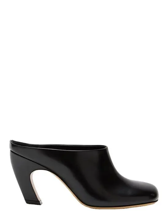Le Monde Beryl Mica Spazzolato Leather Mules - Black