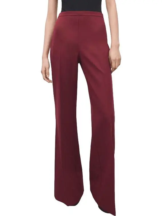 Mango Wide Leg Trousers - Wine