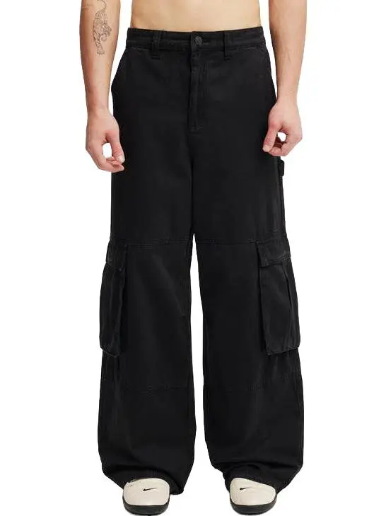 COTTON ON Super Baggy Cargo Pant - Black