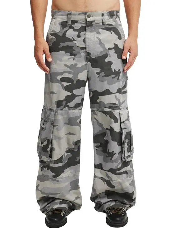 COTTON ON Super Baggy Cargo Pant - Grey Camo