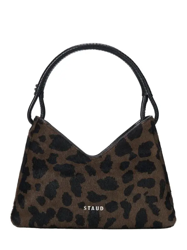Staud Valerie Calf Hair Shoulder Bag - Leopard