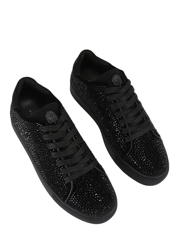 Kurt Geiger Lennon Crystal Low Top Sneakers - Black