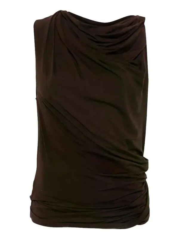 ENTIRE STUDIOS Draped Sleeveless Top - Brown