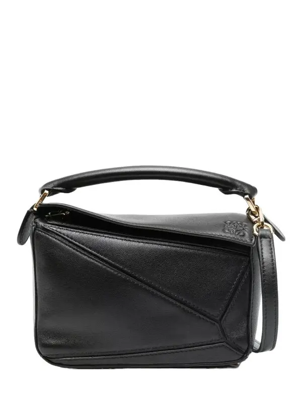 Loewe Mini Puzzle Leather Cross Body Bag - Black