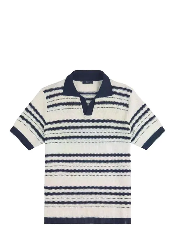FAY Striped-pattern Short-sleeves Polo Shirt - Neutrals