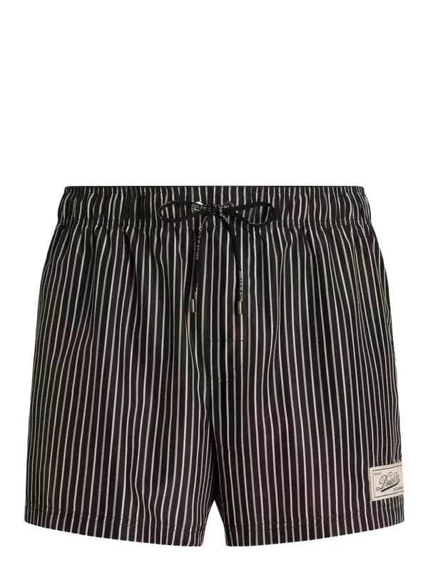 Dolce & Gabbana Striped Swim Shorts - Black