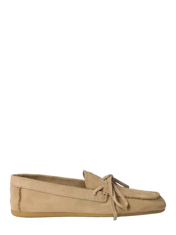 Miu Miu Suede Deck Loafers - Neutrals