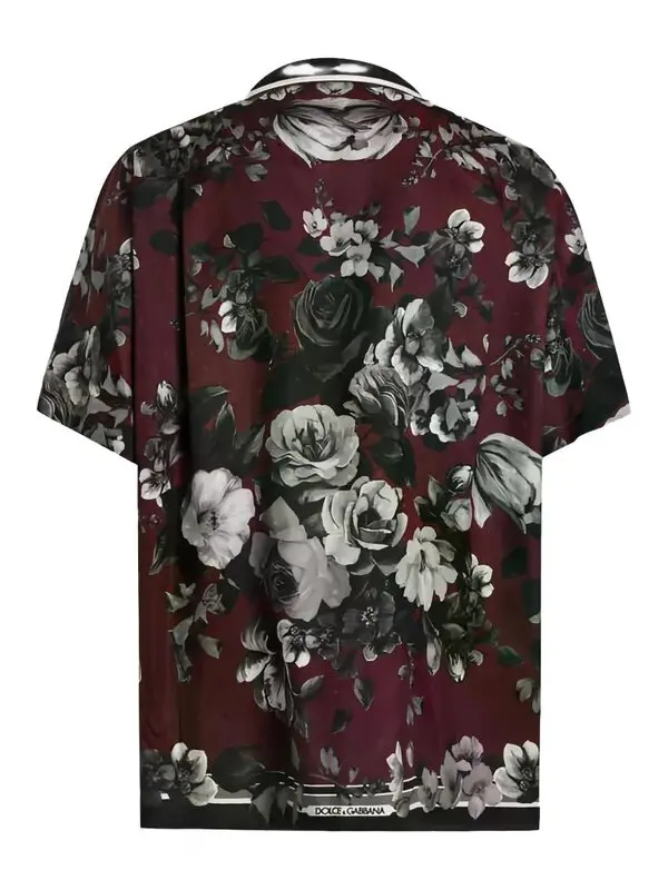 Dolce & Gabbana Peony Ramage-print Hawaii Twill Shirt - Red