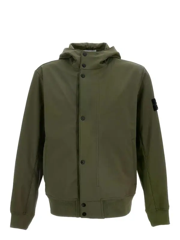 Stone Island Logo-patch Hooded Jacket - Green