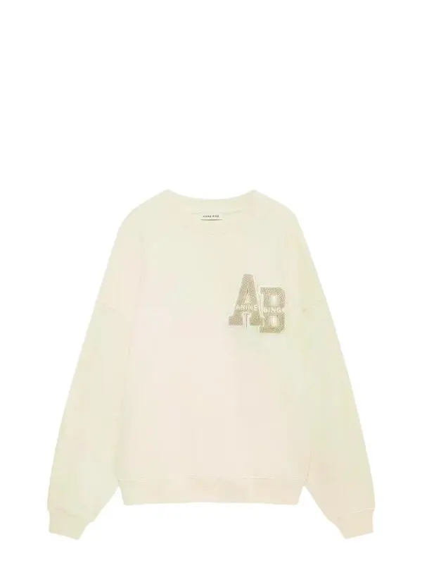 ANINE BING Miles Letterman Sweatshirt - Neutrals