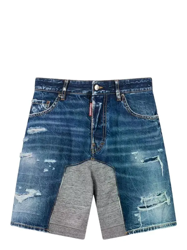 Dsquared2 Ripped Denim Shorts - Blue