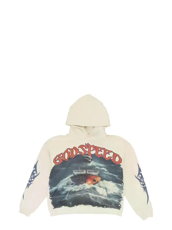 GODSPEED Graphic Print Hoodie - Neutrals