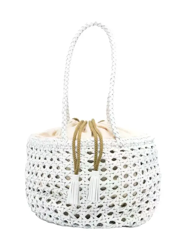 Dragon Diffusion Joventus Woven Tassel Tote Bag - White