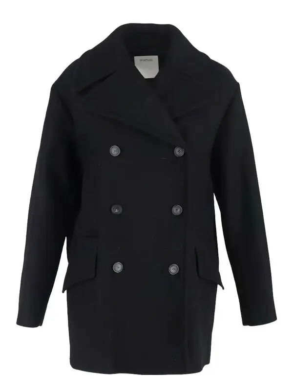 Max Mara Double-breasted Wool Pea Coat - Black