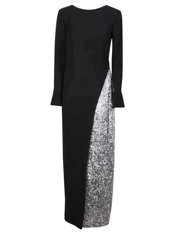 Givenchy Sequin Long-sleeve Maxi Dress - Black