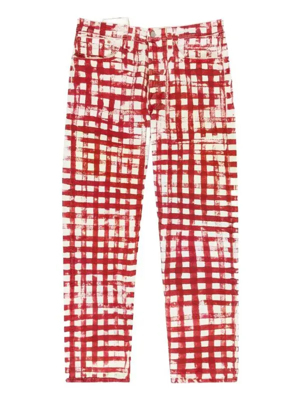 DENIM TEARS 501 Picnic Plaid Trousers - Red